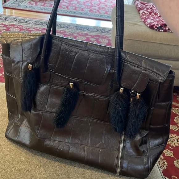 Kate Landry | Bags | Kate Landry Shoulder Bag Tote Purse Leather Brown ...